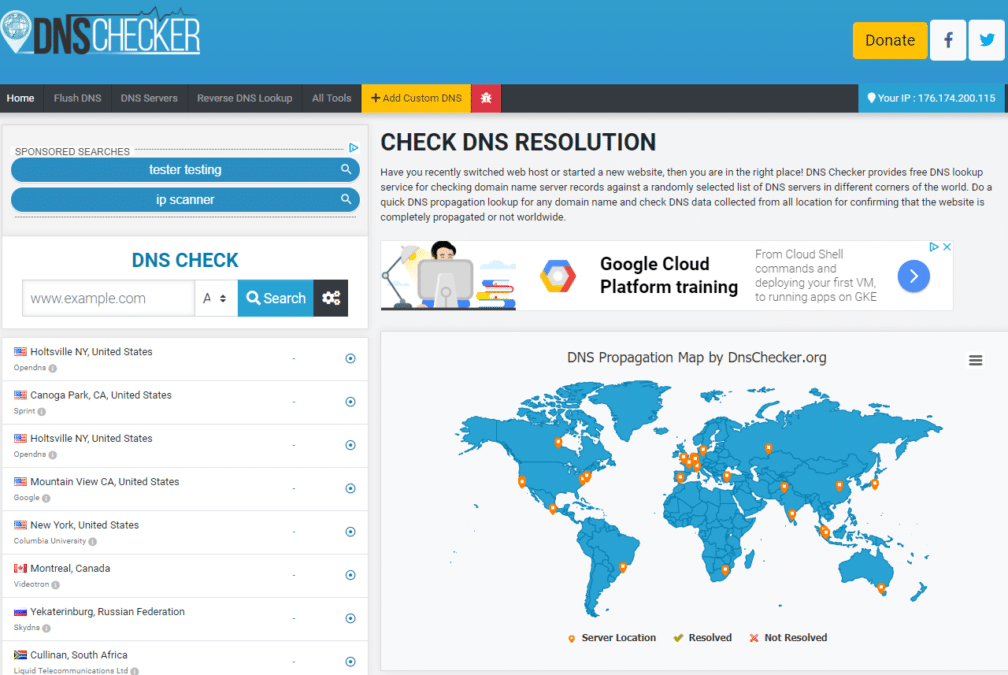 Checker les DNS d'un site - Les Sentinelles du Web